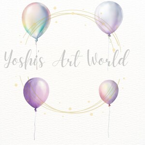 Pastel Balloons PNG Bundle, Digital Crafts Designs Transparent, Balloon ...