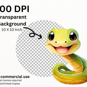 Cute Snake PNG Bundle, Digital Crafts Designs Transparent, Little ...