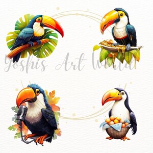 Watercolor Cute Toucan PNG Bundle, Digital Crafts Designs Transparent ...