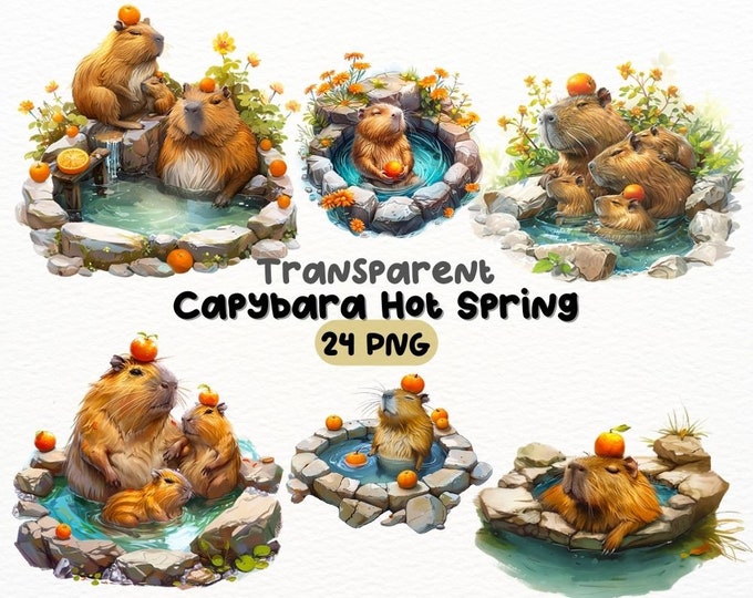 Capybara Clipart Set - Adorable Capybara Baker With a Cake, Festive ...