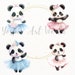 Watercolor Ballerina Panda PNG Bundle, Digital Crafts Designs ...