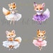Watercolor Ballerina Fox PNG Bundle, Digital Crafts Designs Transparent ...