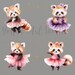 Watercolor Ballerina Red Panda PNG Bundle, Digital Crafts Designs ...