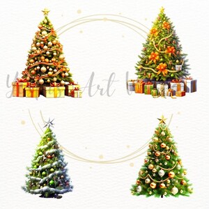 Christmas Tree PNG Bundle, Digital Crafts Designs Transparent ...