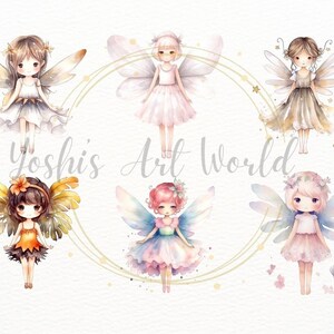 Watercolor Cute Fairy PNG Bundle, Digital Crafts Designs Transparent ...