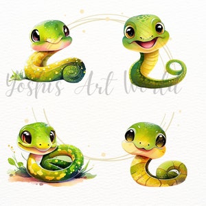 Cute Snake PNG Bundle, Digital Crafts Designs Transparent, Little ...