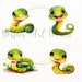 Cute Snake PNG Bundle, Digital Crafts Designs Transparent, Little ...