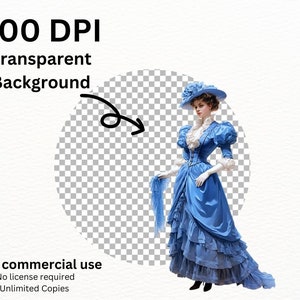 Watercolor Victorian Lady PNG Bundle, Digital Crafts Designs ...