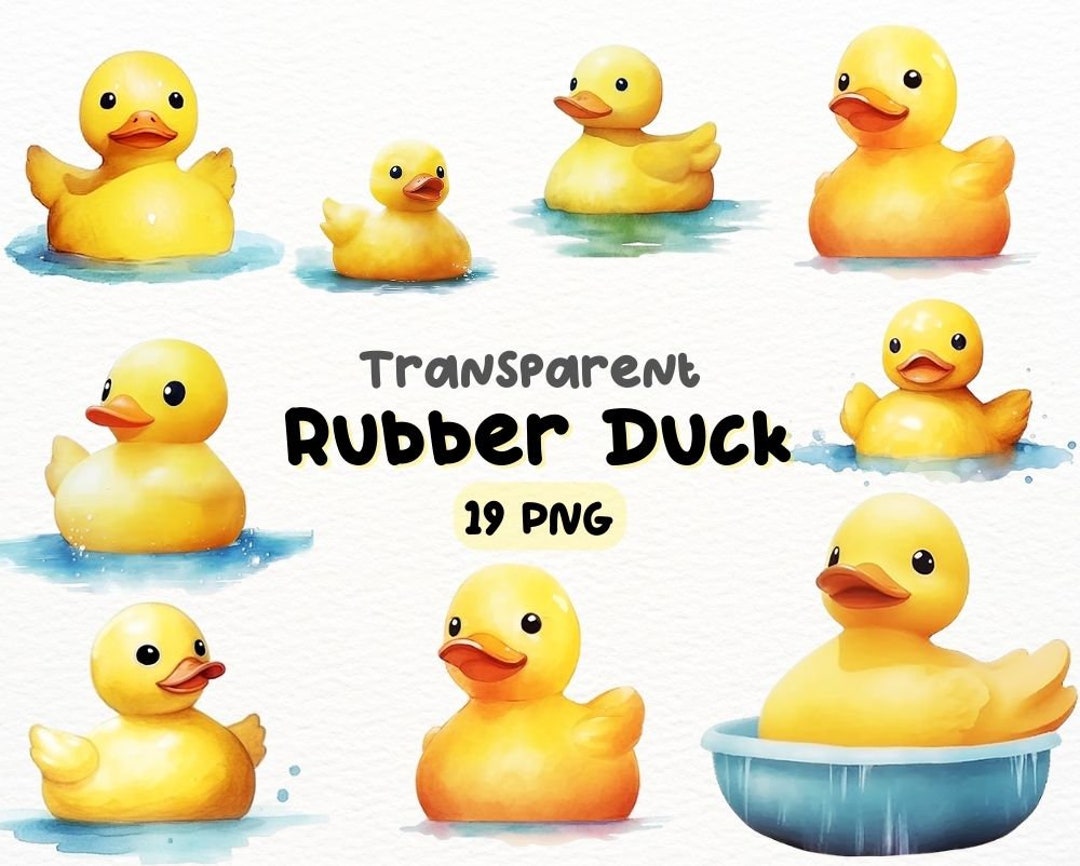 Watercolor Rubber Duck PNG Bundle, Digital Crafts Designs Transparent ...