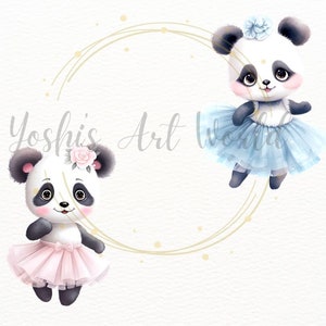 Watercolor Ballerina Panda PNG Bundle, Digital Crafts Designs ...