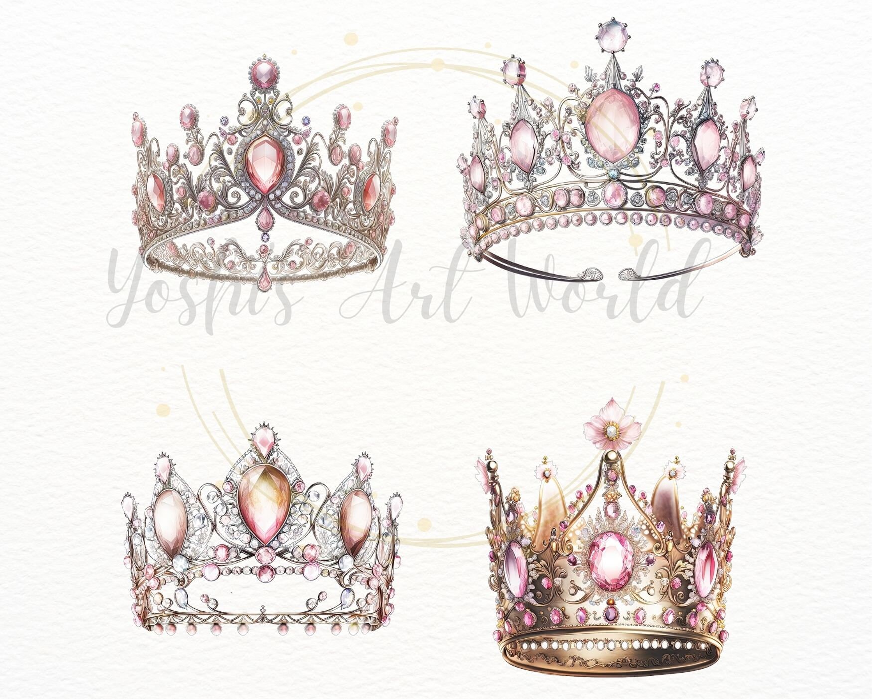 Pink Princess Crown & Scepter PNG Bundle Digital Crafts - Etsy