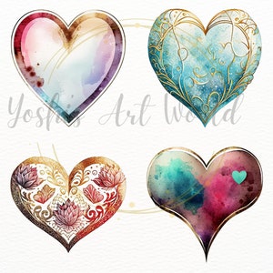 Fancy Heart PNG Bundle, Digital Crafts Designs Transparent, Valentine's ...