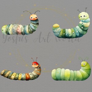 Cute Caterpillar PNG Bundle, Digital Crafts Designs Transparent, Little ...