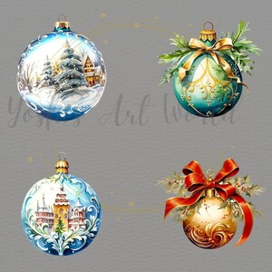 Christmas Tree Ornaments PNG Bundle, Digital Crafts Designs Transparent ...