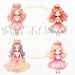 Watercolor Cute Princess PNG Bundle, Digital Crafts Designs Transparent ...