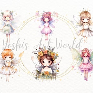 Watercolor Cute Fairy PNG Bundle, Digital Crafts Designs Transparent ...