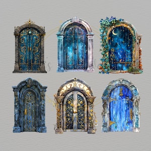 Watercolor Celestial Door PNG Bundle, Digital Crafts Designs ...