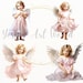Watercolor Victorian Pink Angel PNG Bundle, Digital Crafts Designs ...