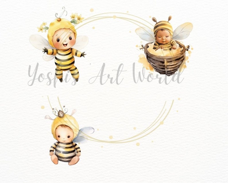 Bee Baby PNG Bundle, Digital Crafts Designs Transparent, Bee Baby ...