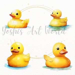 Watercolor Rubber Duck PNG Bundle, Digital Crafts Designs Transparent ...