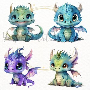 Cute Baby Dragon PNG Bundle, Digital Crafts Designs Transparent, Dragon ...