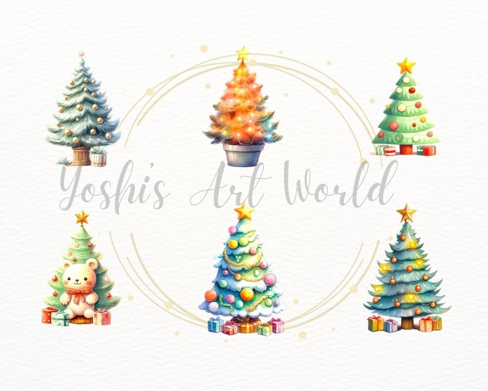 Cute Christmas Tree PNG Bundle Digital Crafts Designs - Etsy