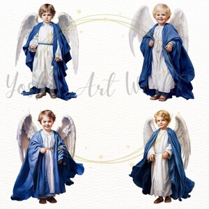 Watercolor Victorian Royal Blue Angel Boy PNG Bundle, Digital Crafts ...