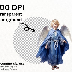 Watercolor Victorian Royal Blue Angel Boy PNG Bundle, Digital Crafts ...