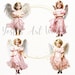 Watercolor Victorian Pink Angel PNG Bundle, Digital Crafts Designs ...