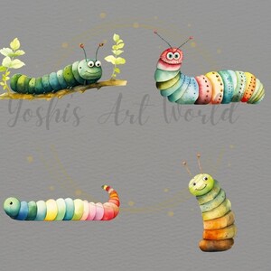 Cute Caterpillar PNG Bundle, Digital Crafts Designs Transparent, Little ...