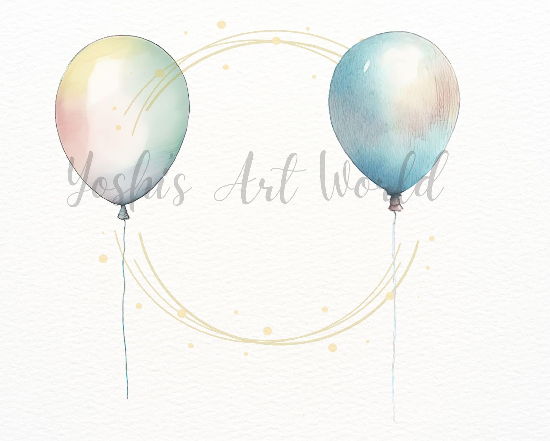 Pastel Balloons PNG Bundle Digital Crafts Designs - Etsy