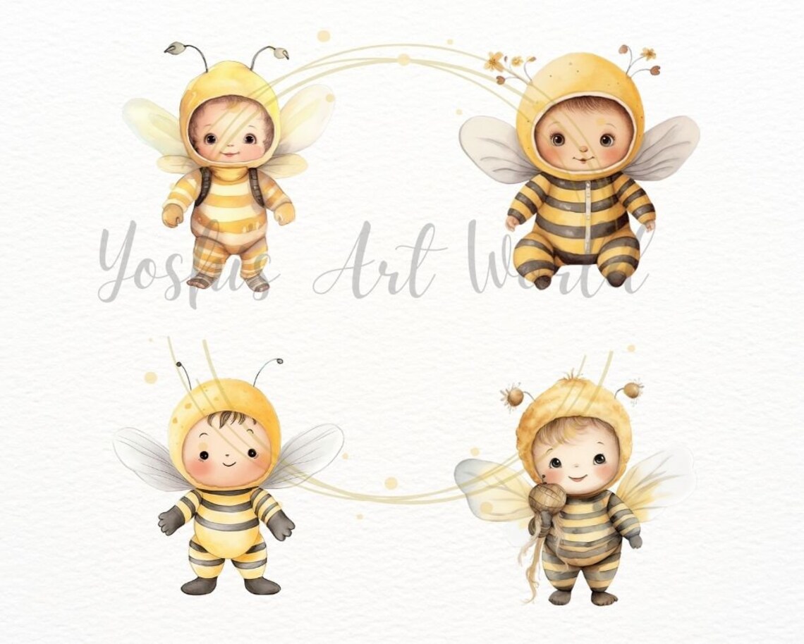 Bee Baby PNG Bundle, Digital Crafts Designs Transparent, Bee Baby ...