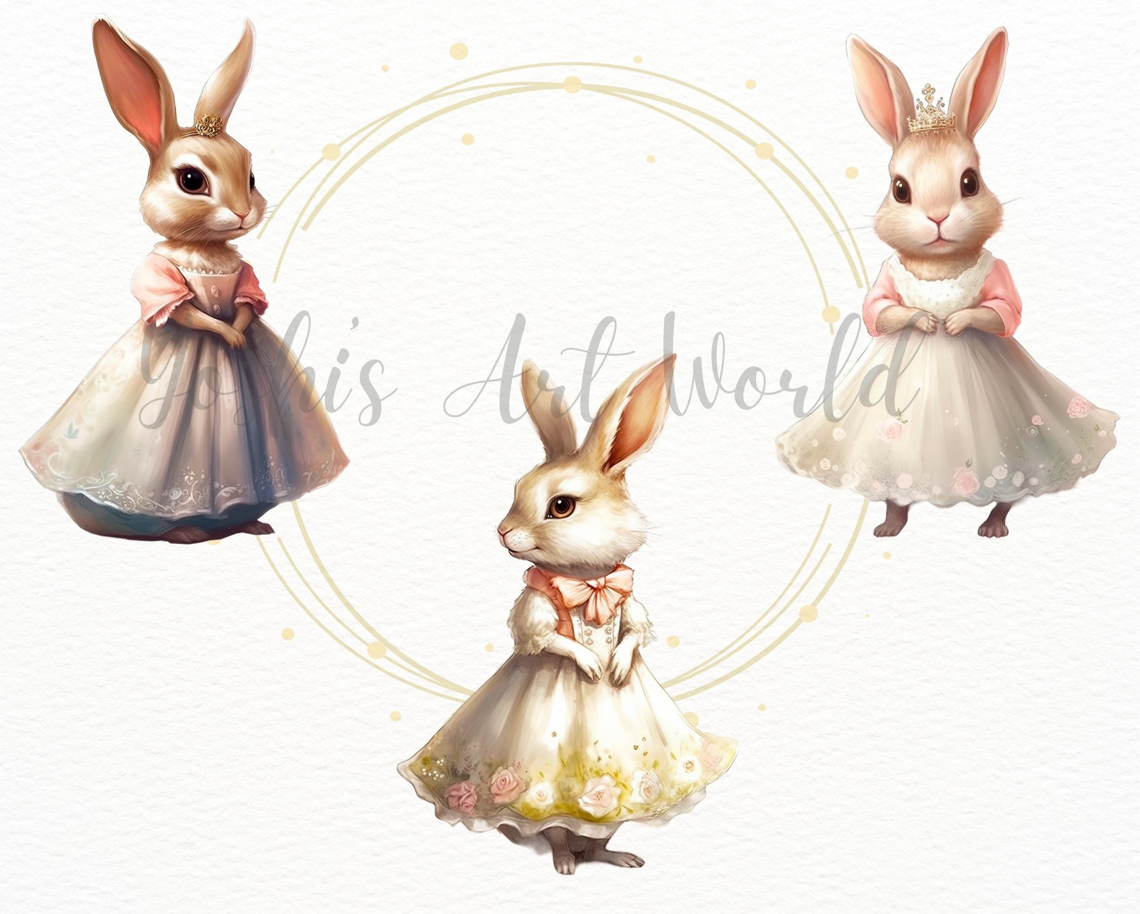 Bunny Princess Bundle, Digital Crafts Designs Transparent, Rabbit ...