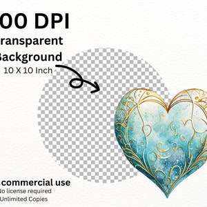 Fancy Heart PNG Bundle, Digital Crafts Designs Transparent, Valentine's ...