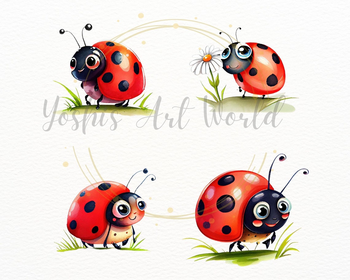 Cute Ladybug PNG Bundle Digital Crafts Designs Transparent - Etsy UK