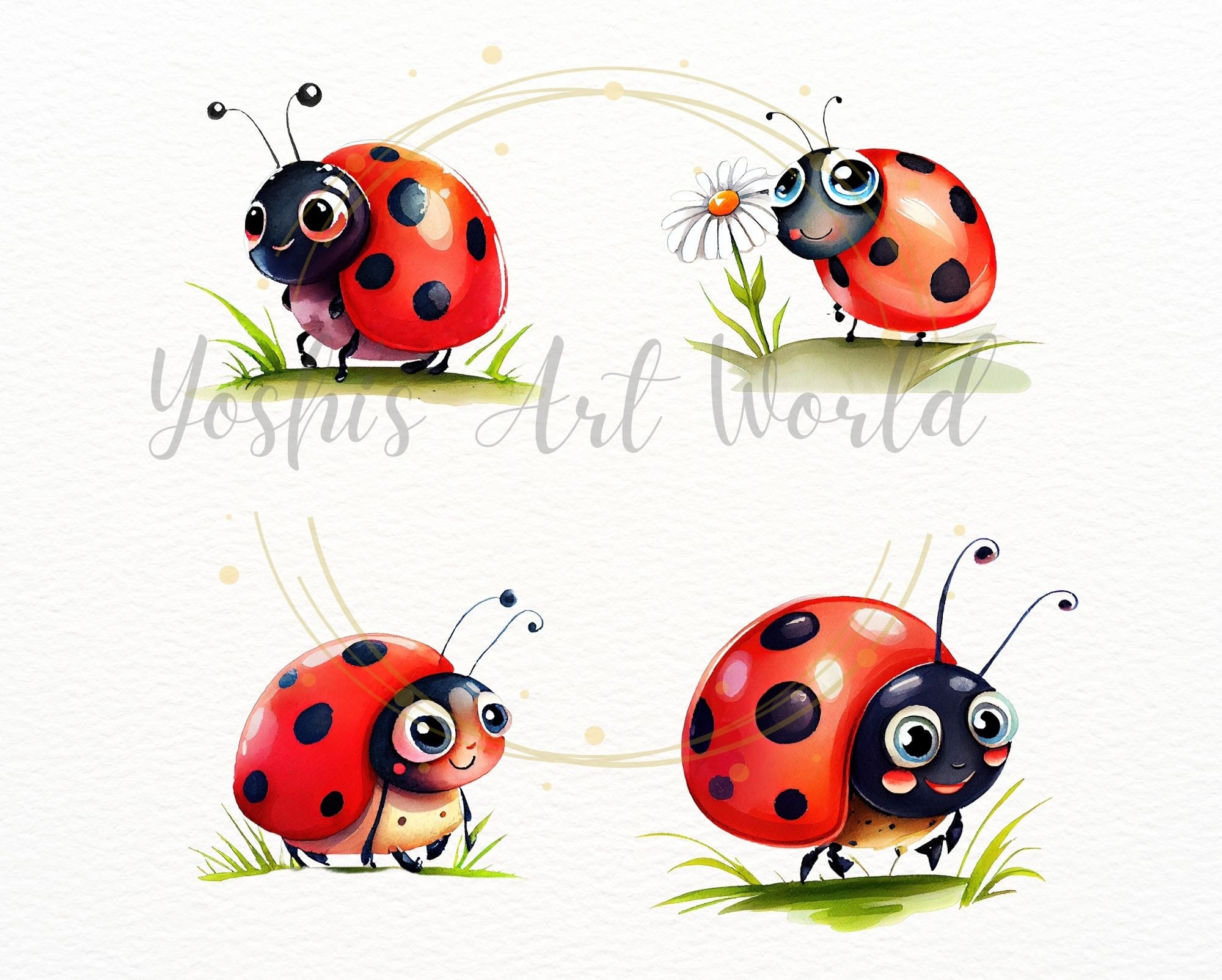 Cute Ladybug PNG Bundle Digital Crafts Designs Transparent - Etsy