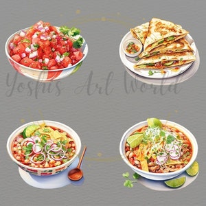 Watercolor Mexican Food PNG Bundle, Digital Crafts Designs Transparent ...