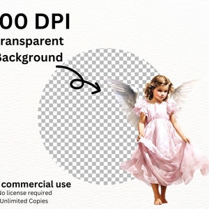 Watercolor Victorian Pink Angel PNG Bundle, Digital Crafts Designs ...
