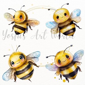 Watercolor Cute Bumblebee Bundle, Digital Crafts Designs Transparent ...
