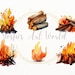 Watercolor Campfire PNG Bundle, Digital Crafts Designs Transparent ...