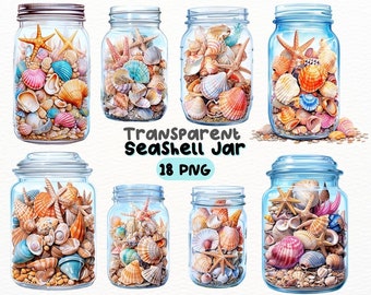 Watercolor Seashells Clipart. Handpainted Summer Set. Nautical Clipart ...