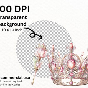 Pink Princess Crown & Scepter PNG Bundle, Digital Crafts Designs ...