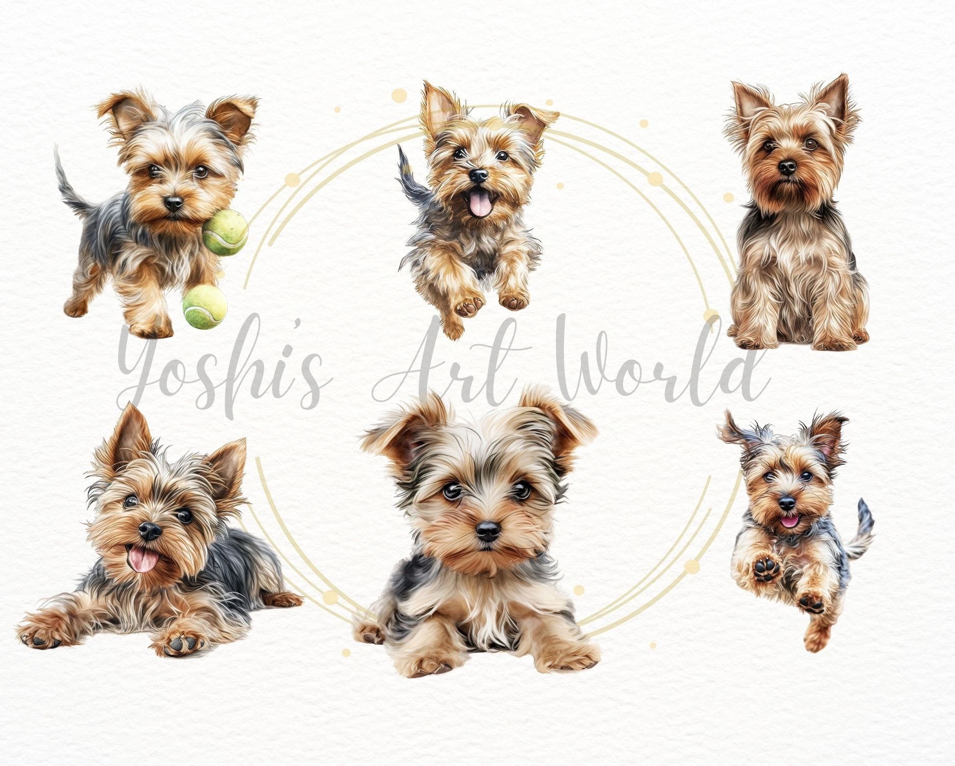 Yorkshire Terrier PNG Bundle Digital Crafts Designs - Etsy