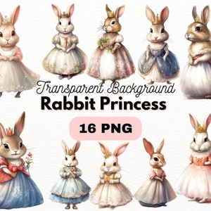 Bunny Princess Bundle, Digital Crafts Designs Transparent, Rabbit ...