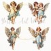 Watercolor Vintage Blue Baby Angel PNG Bundle Digital Crafts - Etsy