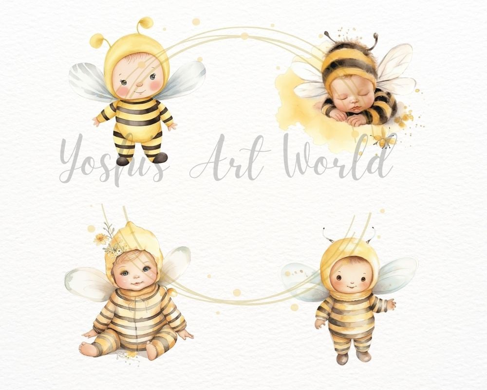 Bee Baby PNG Bundle Digital Crafts Designs Transparent Bee - Etsy