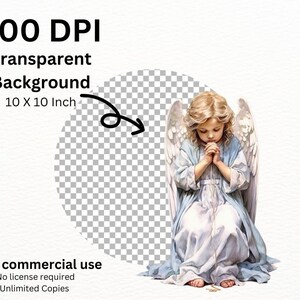 Watercolor Praying Angel PNG Bundle, Digital Crafts Designs Transparent ...
