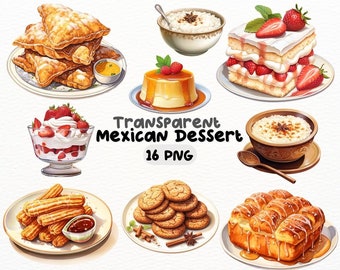 Watercolor Mexican Food PNG Bundle, Digital Crafts Designs Transparent ...