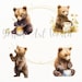 Watercolor Cute Baby Brown Bear PNG Bundle, Digital Crafts Designs ...