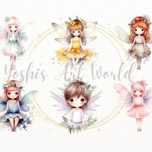 Watercolor Cute Fairy PNG Bundle, Digital Crafts Designs Transparent ...